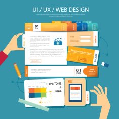 Web design ui ux wireframe concept flat design free image download
