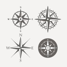 Four directional compasses with different styles free image download