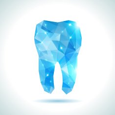Polygonal blue vector tooth free image download