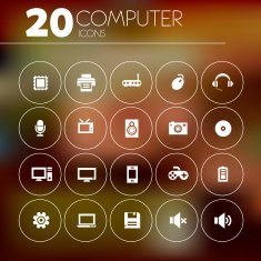 Simple thin computer icon pack free image download