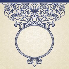 Filigree vector frame in Victorian style free image download