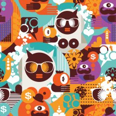 Pattern with Adam and Eve free image download