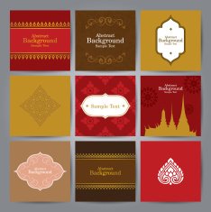 Set of Asian traditional art Design Vector free image download