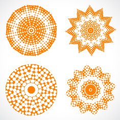 Set of abstract orange dot pattern background free image download