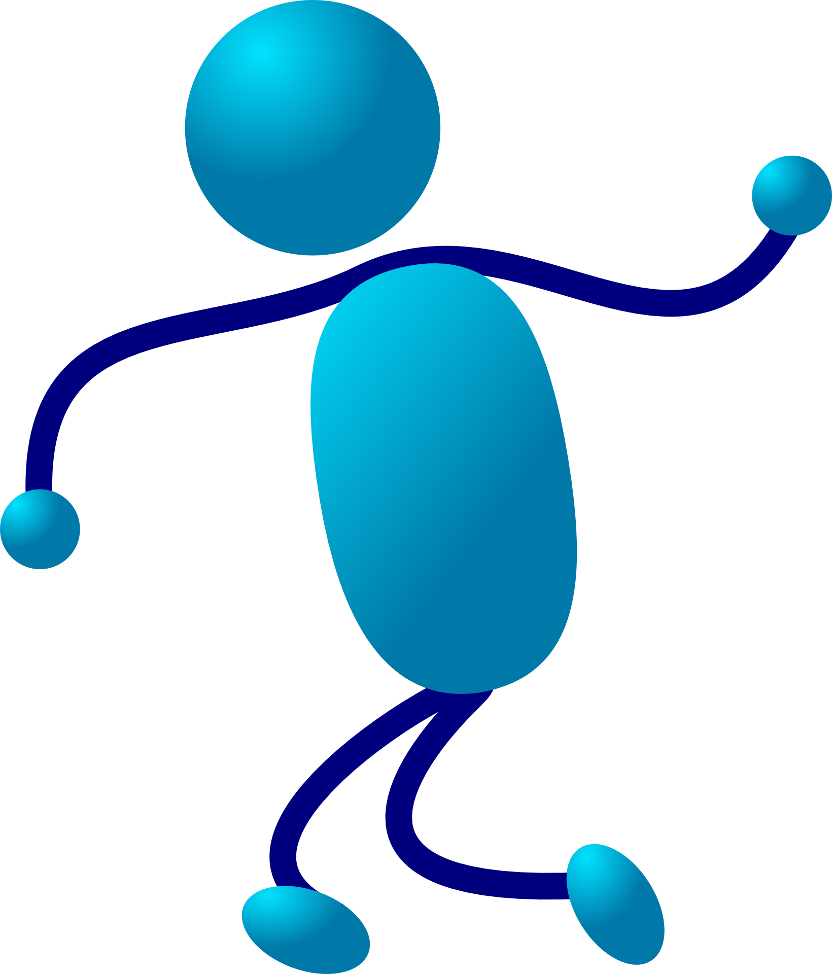 Blue stick man clipart free image download