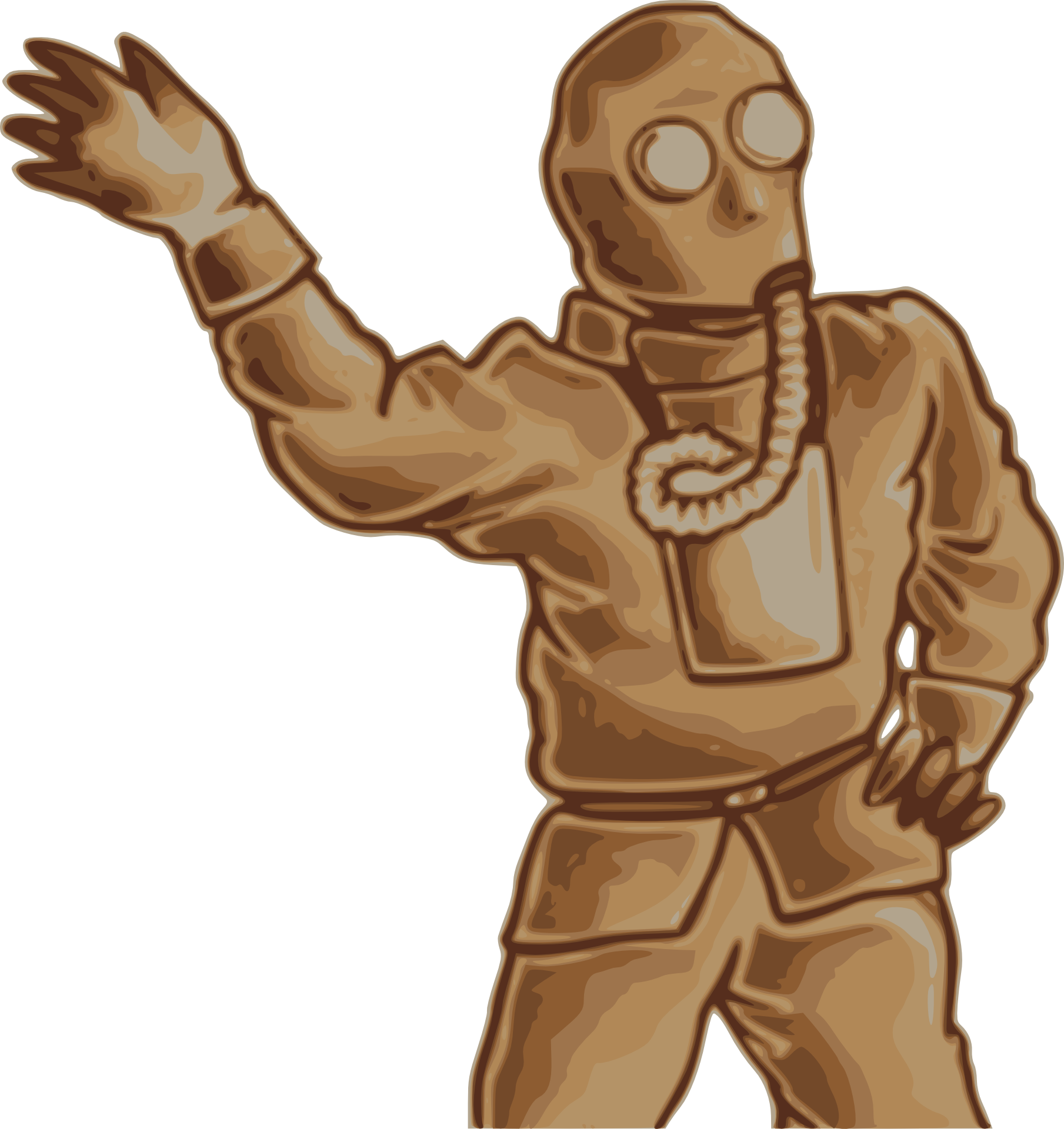 Drawing of a man in gas mask free image download