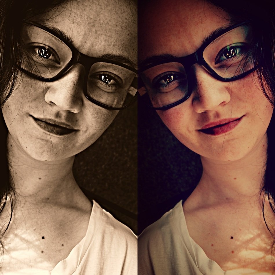 Two portraits of the girl free image download