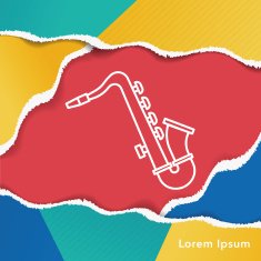 Saxophone line icon free image download