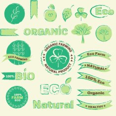Vector sketch bio eco logo design set free image download