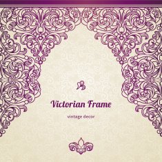 Vector floral border in Victorian style N3 free image download