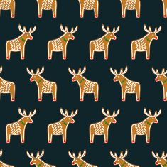 Seamless pattern with Christmas gingerbread cookies - xmas deer free ...