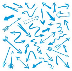 Set of blue vector arrows free image download