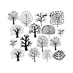 Trees collection sketch foryour design free image download