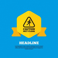 Caution wet floor icon Human falling symbol N2 free image download