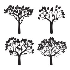 Set of Black Trees Vector Illustration free image download