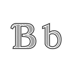 Font tattoo engraving letter B with shading free image download