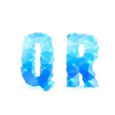 Blue polygonal font N8 free image download