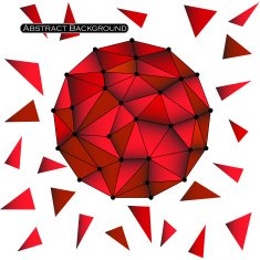 Colorful abstract polygonal sphere with triangles Vector illustration ...