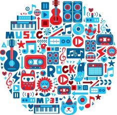 Music circle pattern free image download