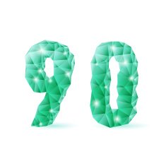 Emerald green polygonal font N3 free image download