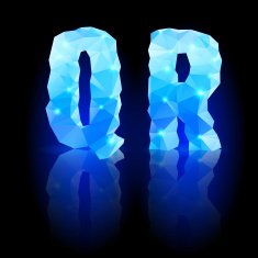 Blue polygonal font N38 free image download