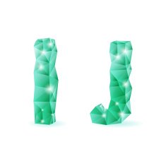 Emerald green polygonal font N18 free image download