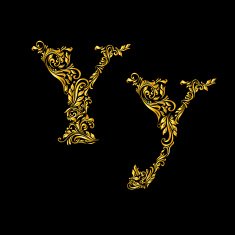 Decorated letter 'y' free image download