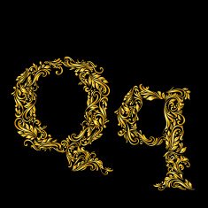 Decorated letter 'q' free image download
