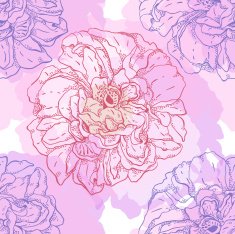 Gentle seamless pattern with wild roses free image download