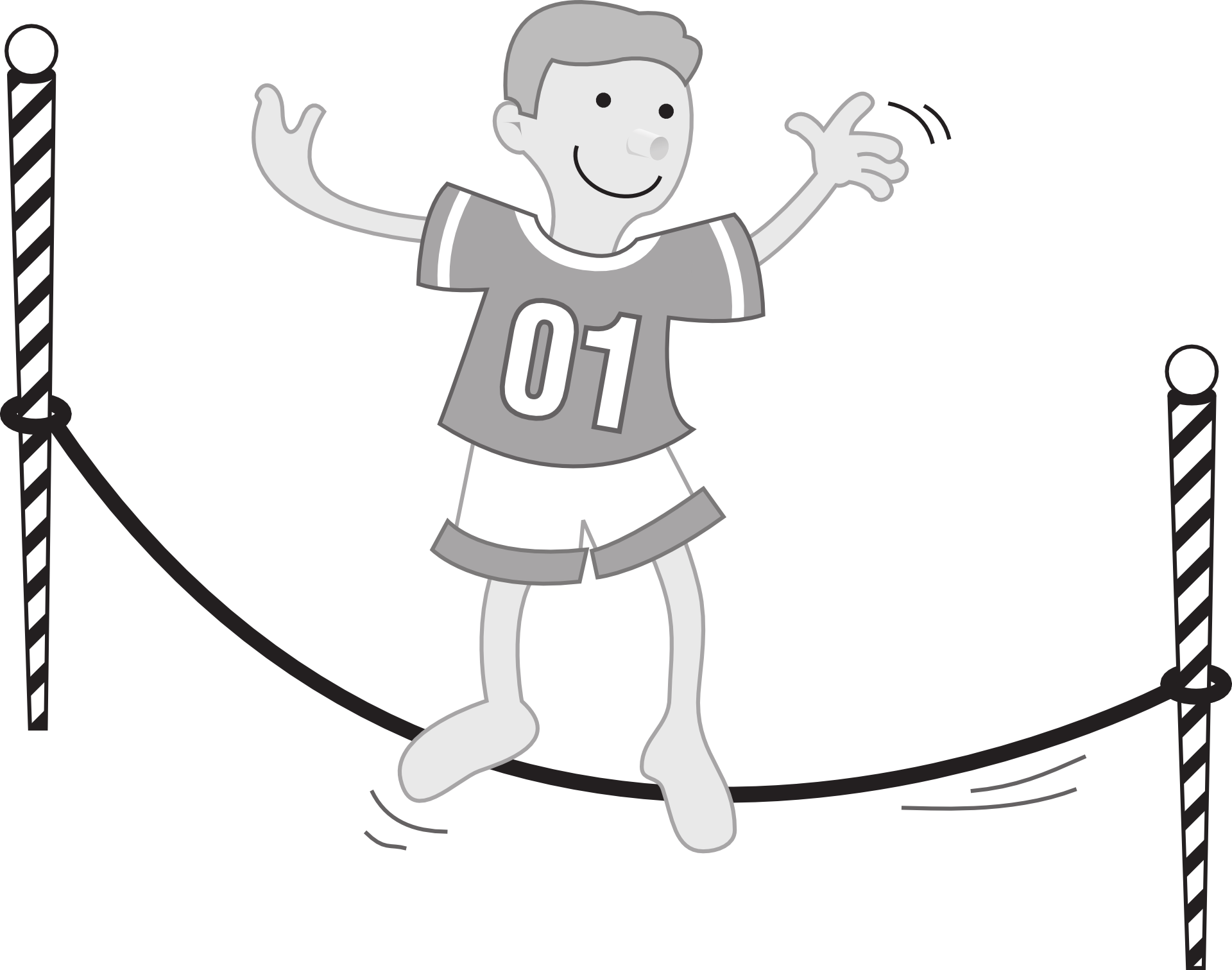 Cartoon boy balancing on slackline free image download