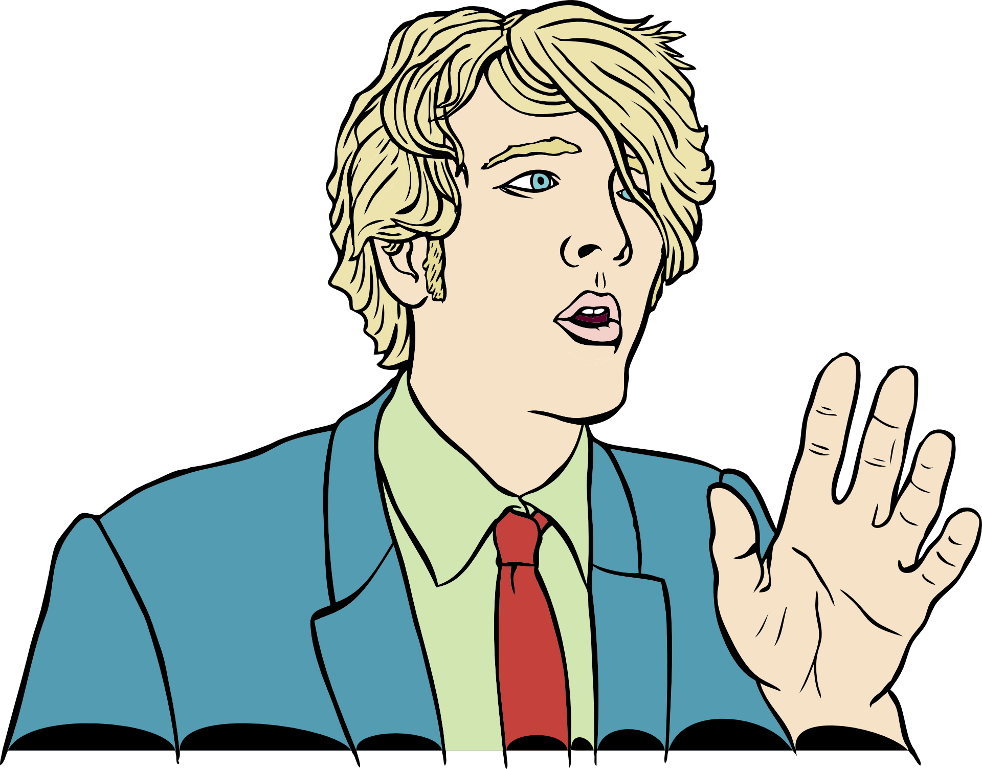 Handsome young man explains something free image download