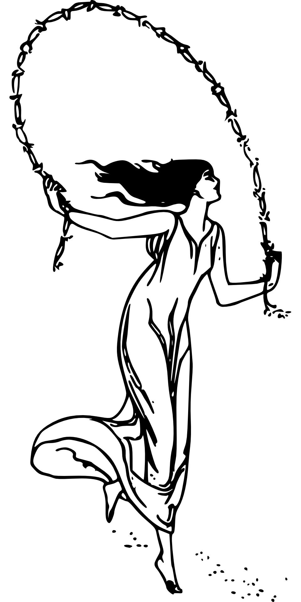 Drawing of a girl with skipping rope free image download