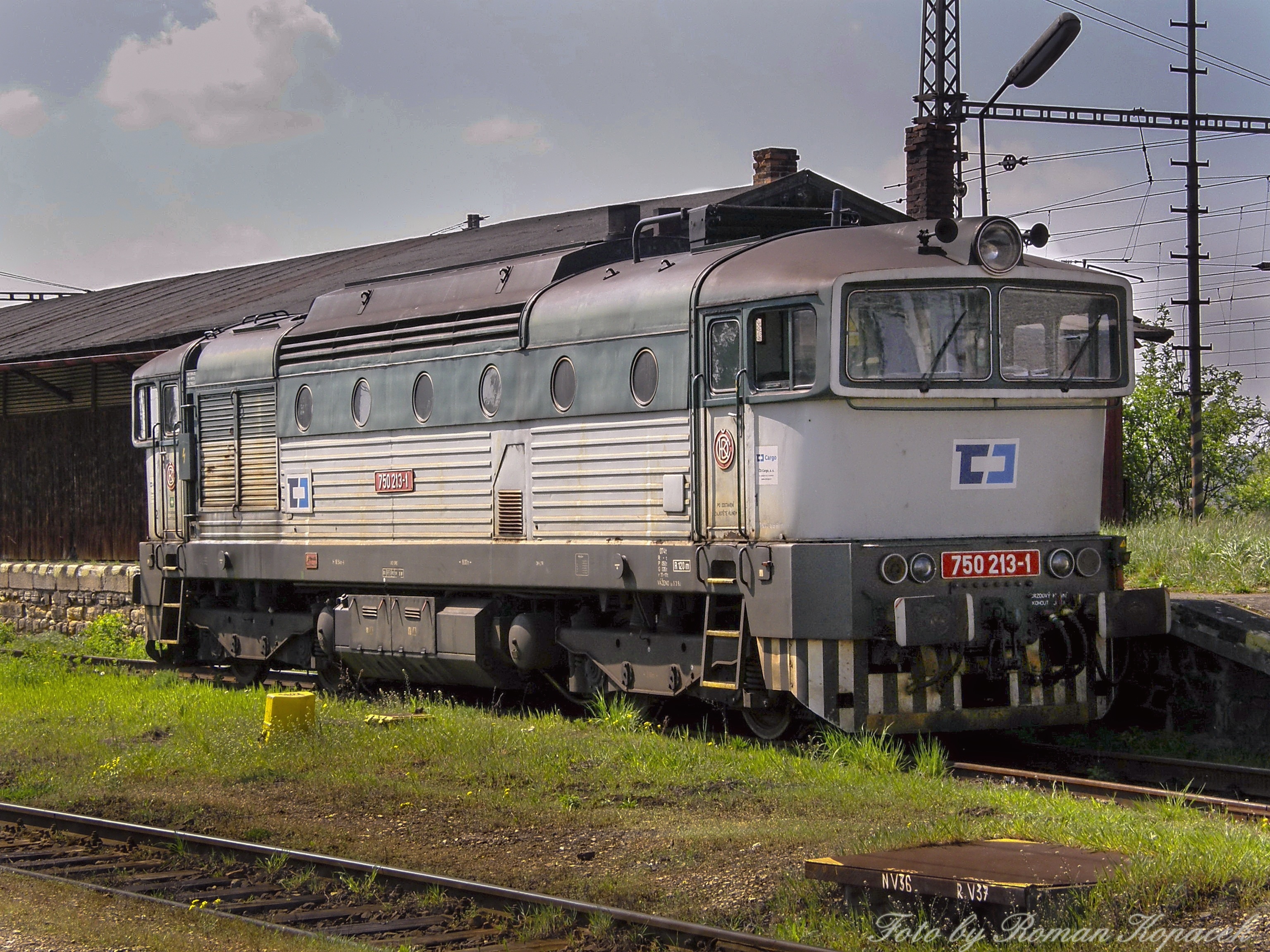 Locomotive on railway for transportation of goods free image download