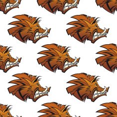 Seamless pattern of wild boars with tusks free image download