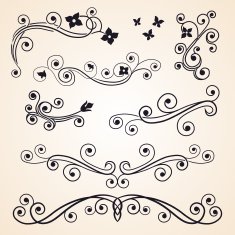 Curly design floral elements free image download