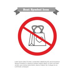No shopping bag outline icon free image download
