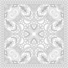 Unique coloring book square page for adults - floral authentic N12 free ...