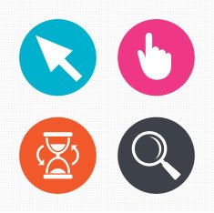 Mouse cursor icon Hourglass magnifier glass N5 free image download