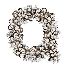 Letter Q people crowd vector alphabet design N2 free image download