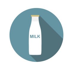 Milk Flat Icon with Long Shadow Vector Illustration free image download