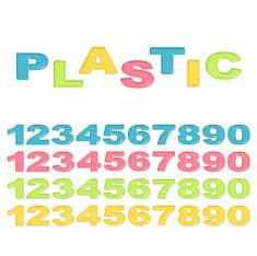 Numbers stylized colorful plastic free image download