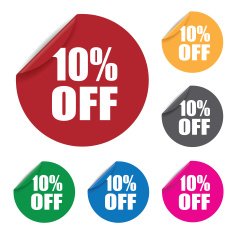Ten percent off stickers free image download