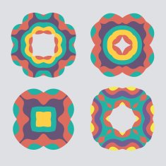Colorful retro ornament pattern set free image download