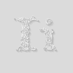 Decorated letter i free image download