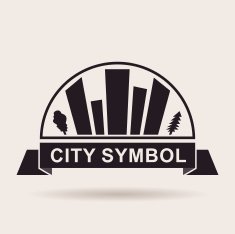 City logo buildings Silhouette Vector icon free image download