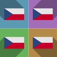 Flags Czech Republic Set of colors flat design free image download