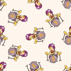 Band member drummer seamless pattern free image download