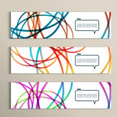 Set of color line banners for abstract design N3 free image download