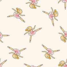 Ballet dancer cartoon seamless pattern background N2 free image download