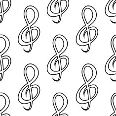 Seamless doodle treble clef pattern N2 free image download